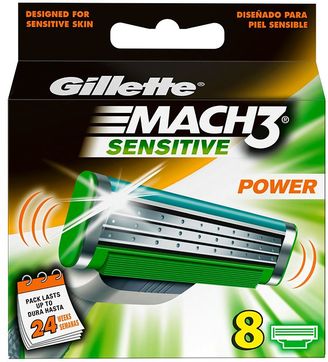 Gillette MACH3 Sensitive Power Men's Razor Blades - 8 Count - ShopStyle ...