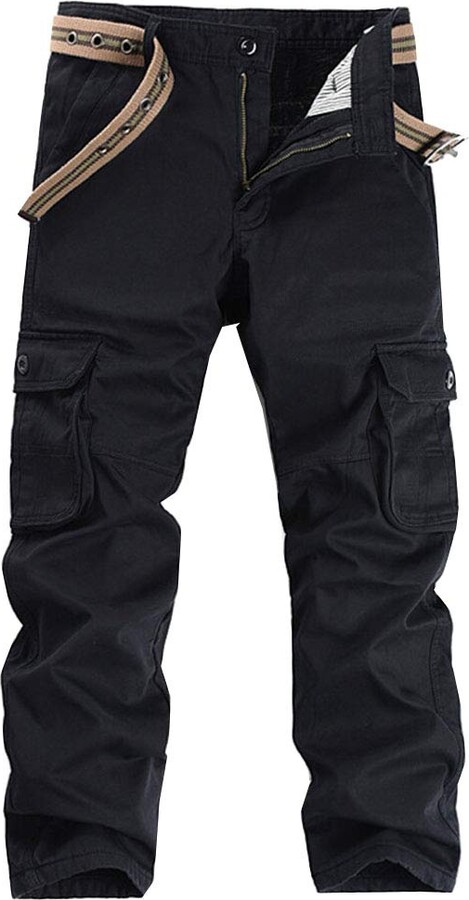Flyf Mens Cargo Trousers Warm Fleece Lined Combat Trousers Military