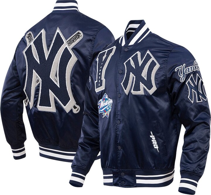 Men's Pro Standard Navy New York Yankees Mash Up Satin Full-Snap Jacket ...