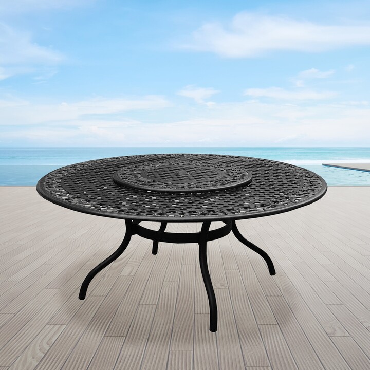 Oakland Living Outdoor Mesh Lattice 59 inch Round Dining Table with ...