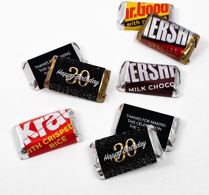 Just Candy 41 Pcs 30th Birthday Candy Party Favors Hershey's Miniatures ...