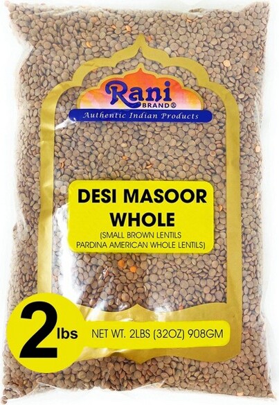 Rani Brand Authentic Indian Foods Desi Masoor Whole (American Brown ...