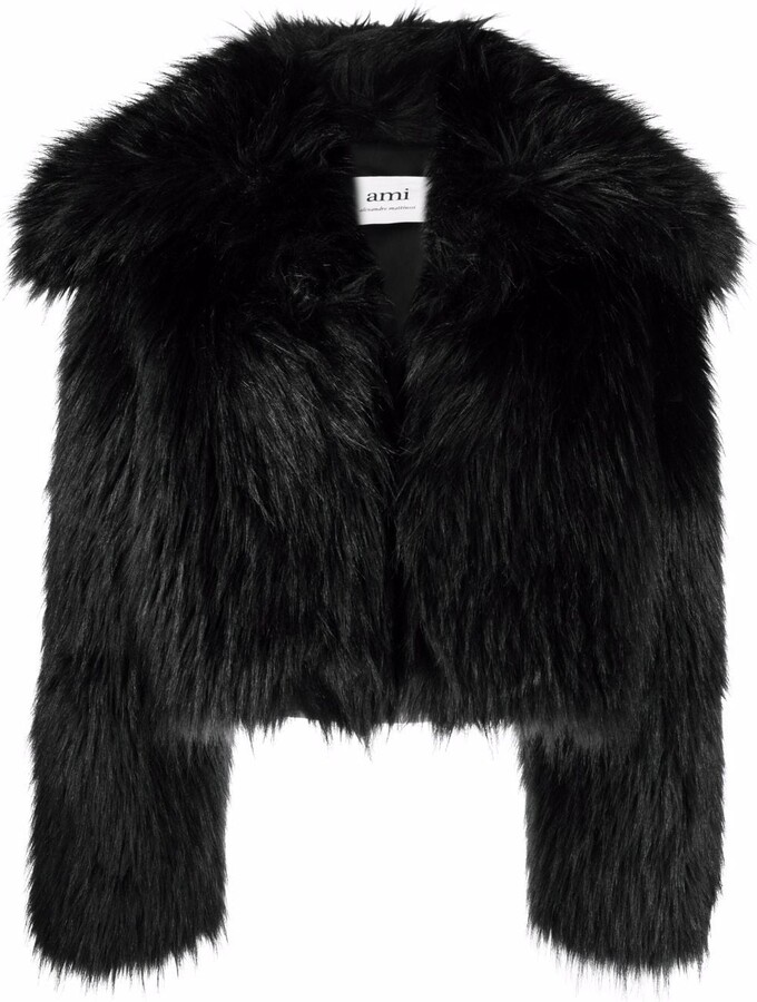 AMI Paris Shearling Cropped Jacket - ShopStyle