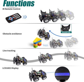 Adeept 4WD Stem Remote Controlled Omni-Directional Mecanum Wheels ...