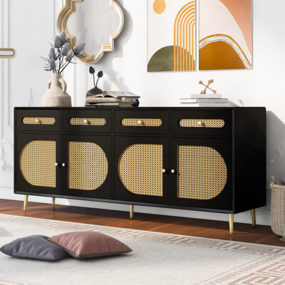Bayou Breeze Northwick Rattan Cabinet Rattan Sideboard Rattan Console ...