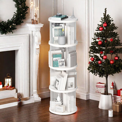 Wrought Studio 360 Rotating Bookshelf For Small Spaces, Display Rack ...