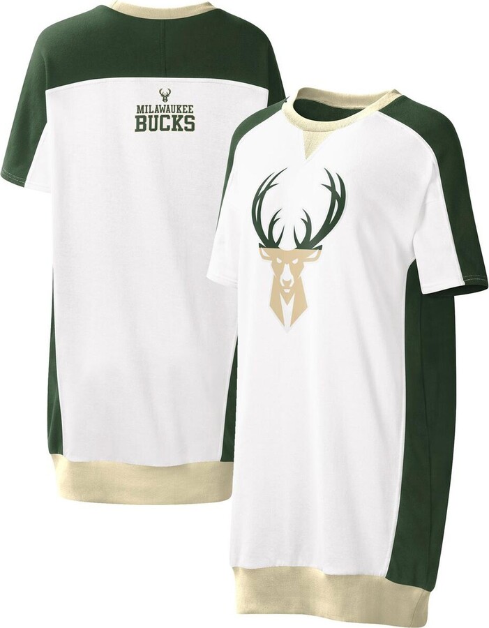 Women's G-iii 4Her by Carl Banks White Milwaukee Bucks Free Throw T ...