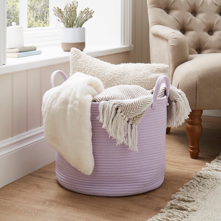 Dunelm Large Fabric Storage Basket Lilac - ShopStyle