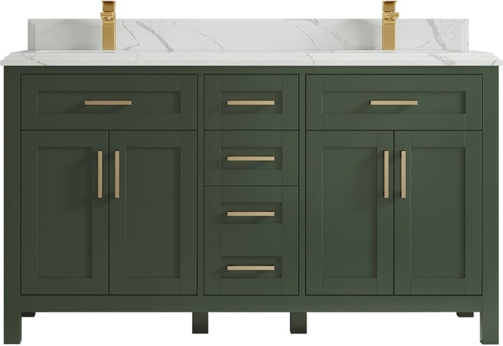 Willow Collections 60 x 22 Cambridge Double Bowl Sink Bathroom Vanity ...
