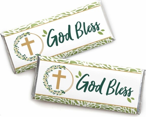 Big Dot of Happiness Elegant Cross - Candy Bar Wrapper Religious Party ...