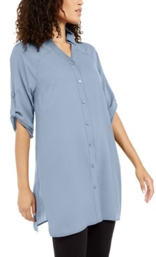 Alfani Roll-Tab Tunic Shirt, Created for Macy's - ShopStyle