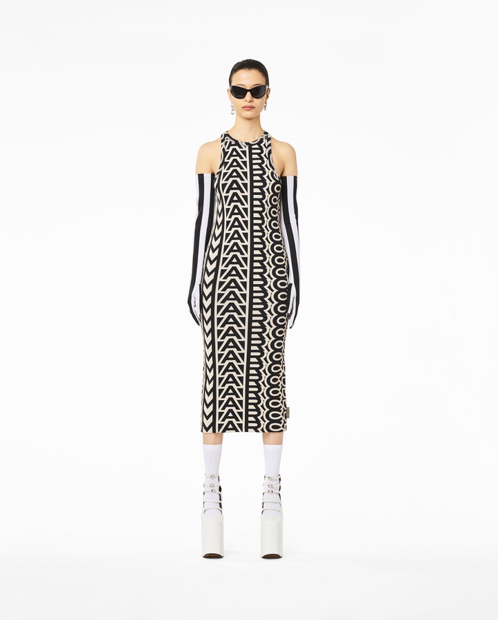 Marc Jacobs The Monogram Racer Rib Dress - Black/ivory - ShopStyle