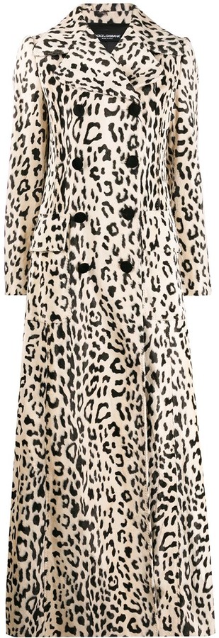 Dolce & Gabbana Leopard Print Faux Fur Coat - ShopStyle