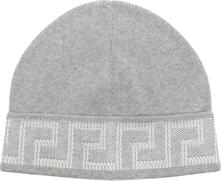 Versace Greca knitted beanie - ShopStyle Hats