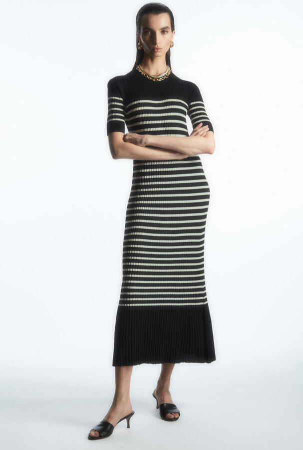COS Striped Knitted Midi Dress - ShopStyle