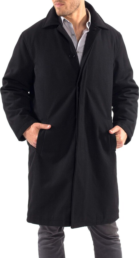 alpine swiss Zach Mens Wool Trench Coat Knee Length Overcoat Black Med ...