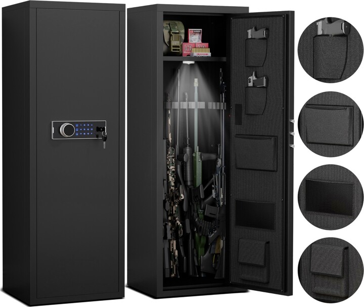 Simplie Fun Heavey Duty, Large Size 4-5 Gun, Black Gun Cabinet with ...