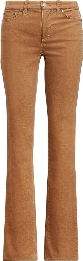 Lauren Ralph Lauren Premier Straight Corduroy Jean Pants Camel - ShopStyle