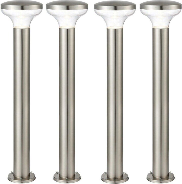 Loops 4 PACK Outdoor Post Bollard Light Marine Steel 1m LED Garden ...