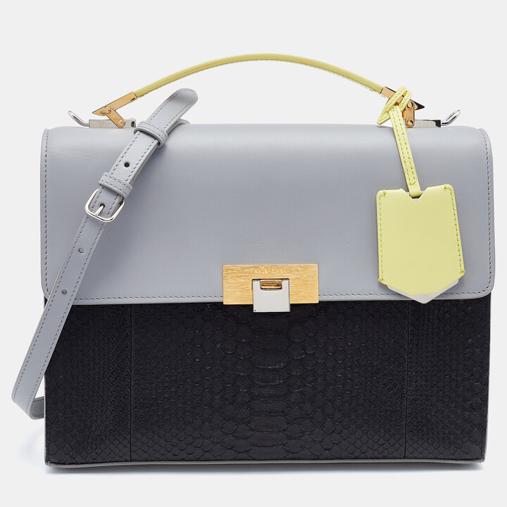 Balenciaga Multicolor Python and Leather Le Dix Cartable Top Handle Bag ...