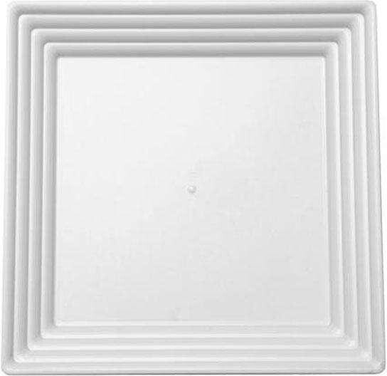 Smarty Had a Party 16" x 16" White Square with Groove Rim Plastic ...