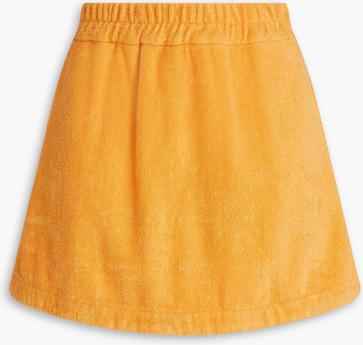 TERRY TOWELLING Isola appliquéd cotton-terry mini skirt - ShopStyle