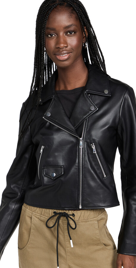 BA&SH Nairobi Perfecto Leather Jacket - ShopStyle