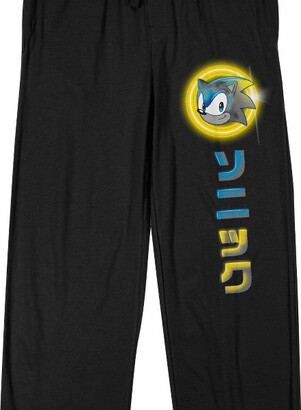 Sonic The Hedgehog Classic Sonic Gold Ring Kanji Men's Black Sleep ...