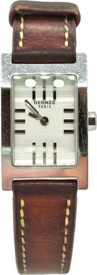 Hermes Tandem platinum watch - ShopStyle