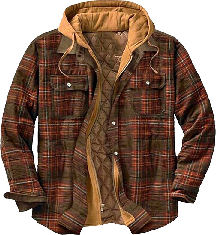 Incorra Men's Padded Lumberjack Casual Long Sleeve Plaid Flannel Fur ...