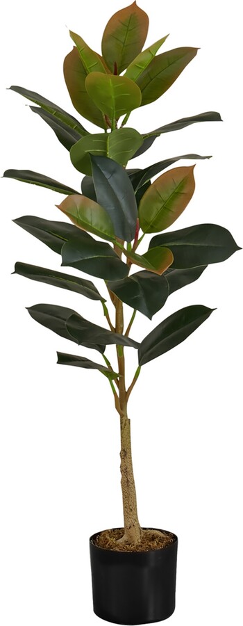 Monarch Specialties 40" Indoor Artificial Floor Rubber Tree with Black ...
