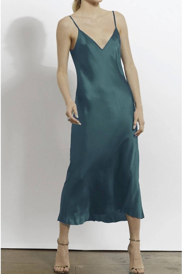 Go by Go Silk Slip Dress In Sea Glass - ShopStyle Lingerie