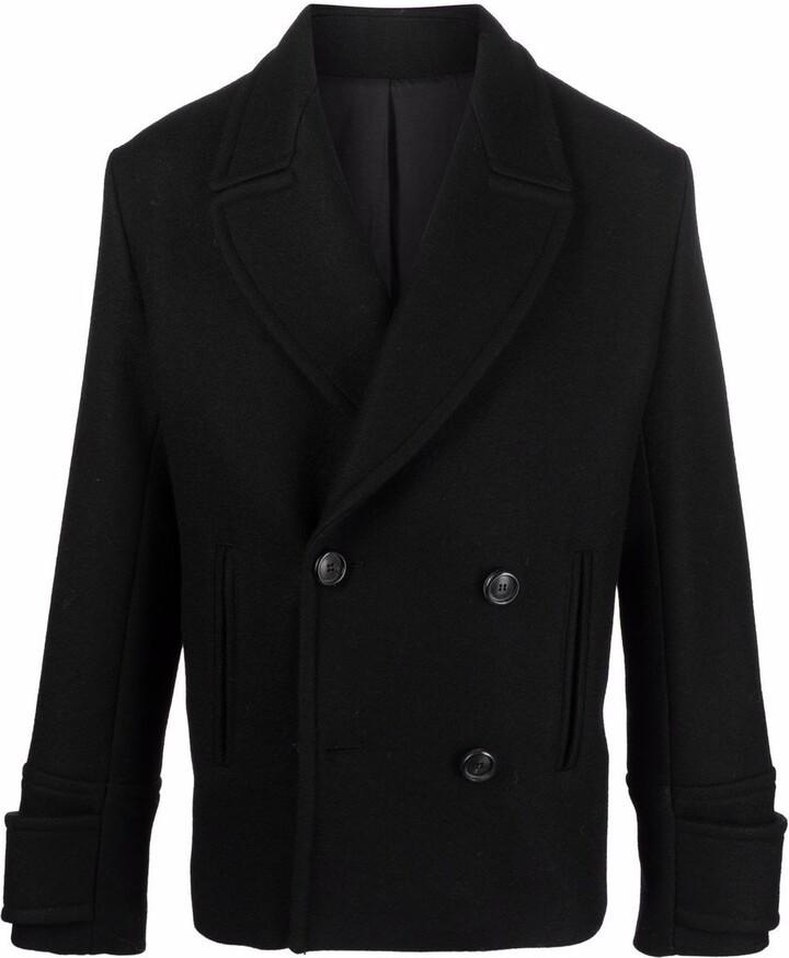 Ami Alexandre Mattiussi Black Wool Coat - ShopStyle