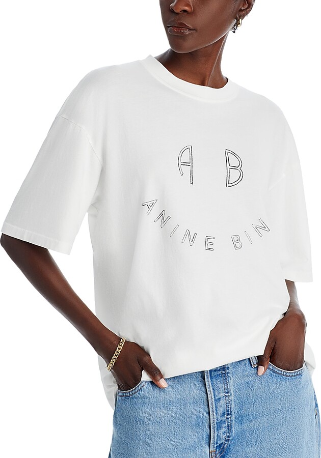 Anine Bing Kent Smiley Logo Tee - ShopStyle T-shirts