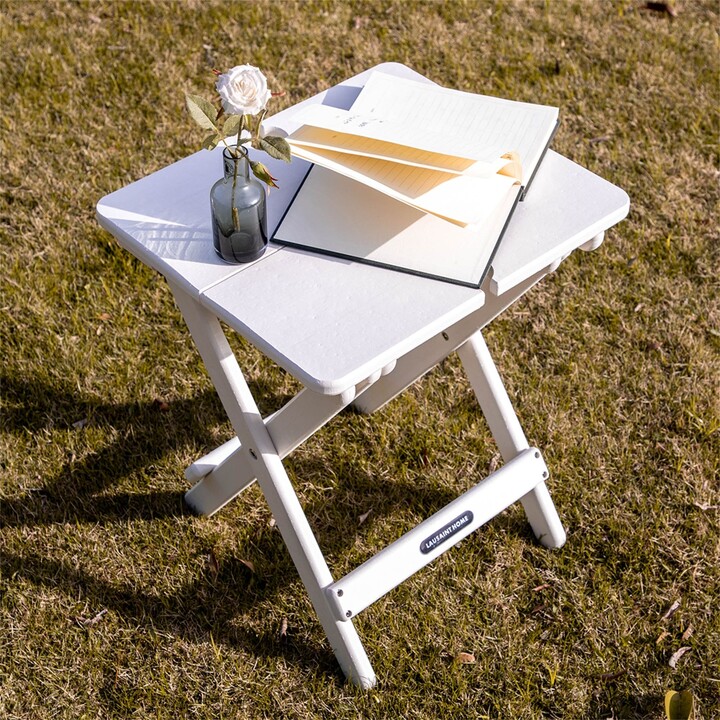 AWZTOO Modern Portable Table Small Patio Quick Folding Side Table with ...