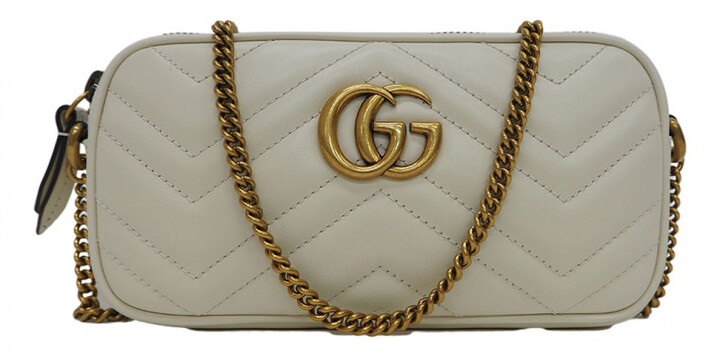 Gucci Marmont White Leather Handbags - ShopStyle Bags