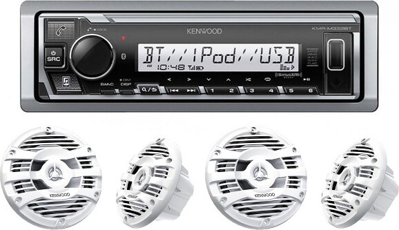 Kenwood KMR-M332BT Digital Media Receiver with Bluetooth with 2 Pairs ...