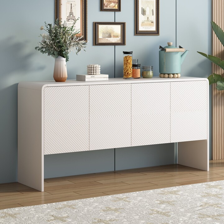 Aoolive Minimalist Style Large Storage Space Buffet Sideboard with 4 ...