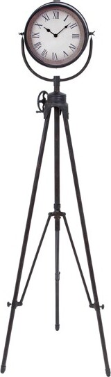 Olivia & May 57"x17" Metal Tall Tripod Clock Black : Silent Running ...