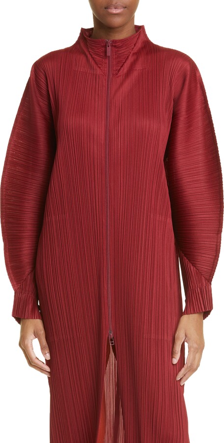 Pleats Please Issey Miyake Monthly Colors November Pleated Duster Jacket - ShopStyle
