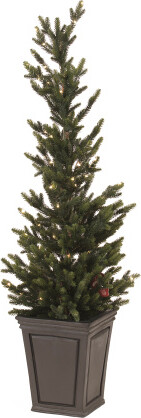 TJMAXX 4Ft Pre Lit Led Faux Evergreen Tree In Porch Pot - ShopStyle