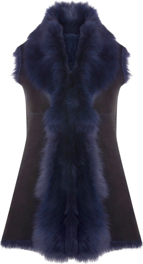 Infinity Leather Navy Blue Ladies Women's Soft Real Toscana Sheepskin ...