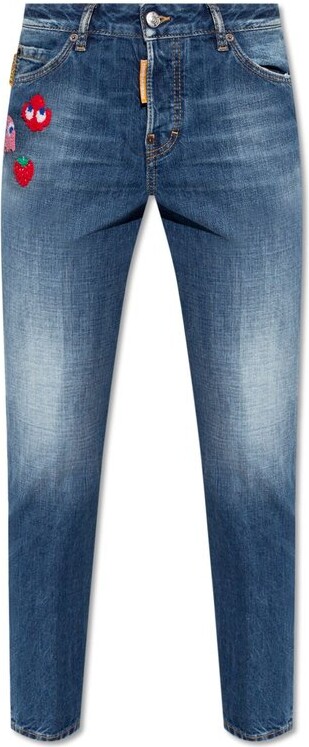 DSQUARED2 PAC-Man Patch Detailed Jeans - ShopStyle