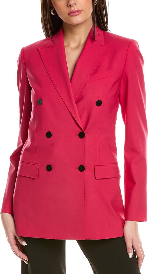 Theory Double-Breasted Tailor Wool-Blend Jacket - ShopStyle Blazers