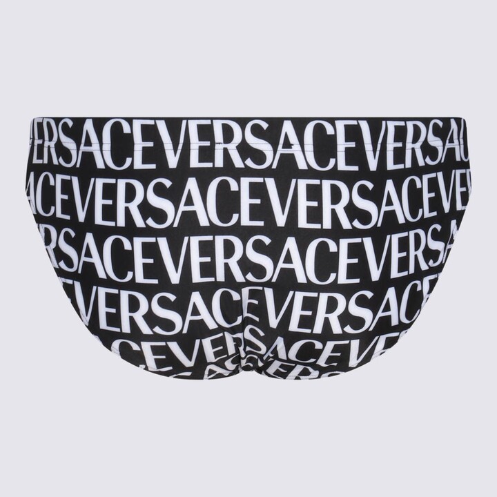 Versace Black And White Swimmig Trunks - ShopStyle Swimwear