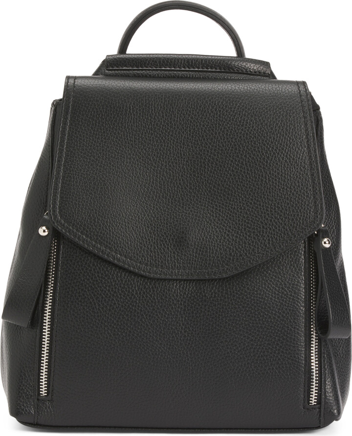 Unica Made In Italy Leather Flap Over Backpack - ShopStyle