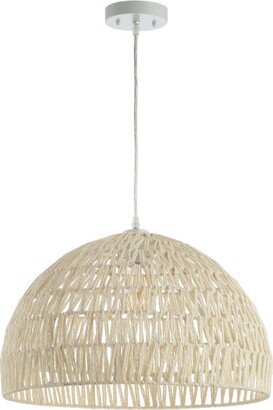 Jonathan Y Designs Campana 20" Woven Rattan Dome Led Pendant - ShopStyle