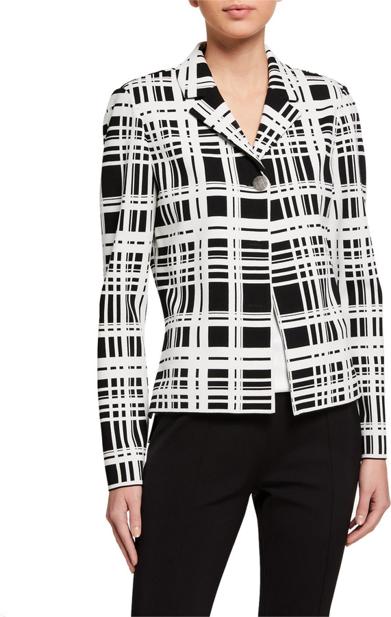 St. John Architectural Grid-Jacquard Jacket - ShopStyle