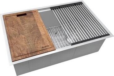 Ruvati 33-inch Workstation Slope Bottom Offset Drain Undermount 16 ...