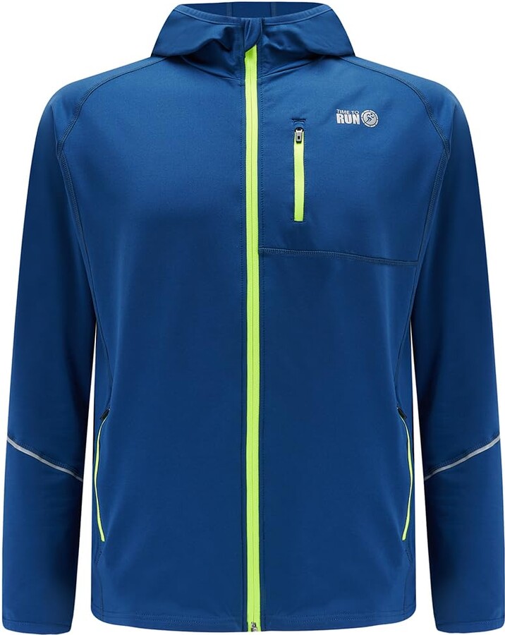 Time To Run Men's Running Hoodie Jacket - Thermal Full Zip With Pockets ...